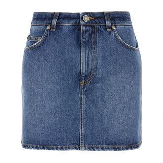 Dolce & Gabbana Denimrock mit Spitze - - Skirts - Damen - Blau - M