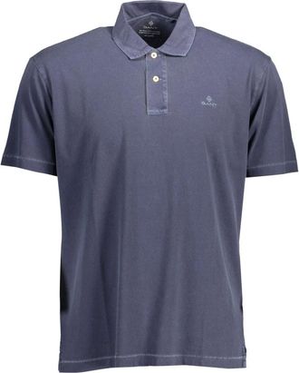 GANT Homme, Tops, Bleu, Taille: S Polo Bleu Manches Courtes Brod&eacute;