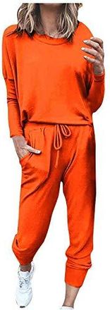 Generic Survêtement complet 2 pièces pour femme - Tenue surdimensionnée à capuche et pantalon de jogging - Automne et hiver - Ensemble complet avec doublure e