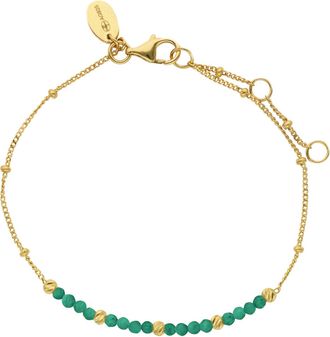 OrusBijoux Bracelet Argent Dor&eacute; Pampilles Et Pierre Naturelle Onyx