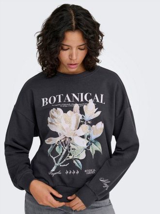 Only Sweatshirt ONLFLEUR L/S O-NECK BOX UB SWT Baumwollmischung, oversize, Rundhals