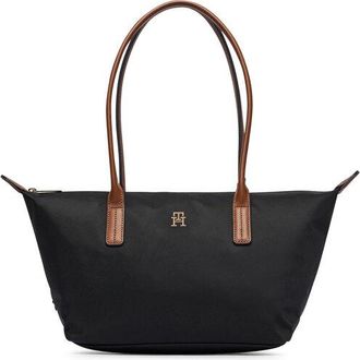 Tommy Hilfiger Handtasche Popette East West Tote AW0AW19211 Schwarz