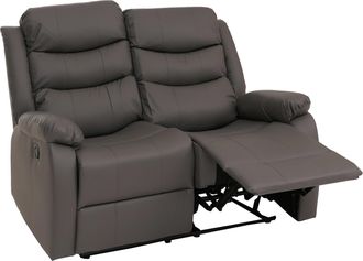 Mendler 2er Kinosessel HWC-O62, Relaxsessel Fernsehsessel mit Armlehne, Liegefunktion Kunstleder - grau