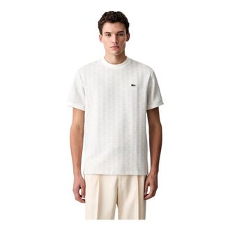 Lacoste Monogram Jacquard T-Shirt - - Tops - Herren - Wei&szlig; - 2XL