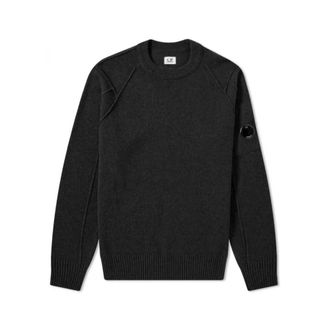C.P. Company Klassische Strickware aus Lammwolle mit Rundhalsausschnitt - - Knitwear - Herren - Schwarzk - XL