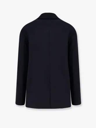 Hev&ograve; Mens Peacoat Orno Blue Virgin Wool Coat
