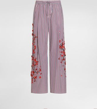 Dolce & Gabbana Cotton Vanity Trousers With Embroidery And Piping - Mann Hosen Und Shorts Mehrfarbig 46
