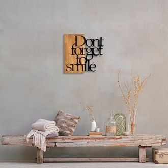 Wallity Elegant Decorative Wooden Wall Accessory, 58 x 59 cm | 50% Real Wood (3 cm) & Metal (1.5 mm) | Unique Walnut & Black Finish, Perfect for Home Decor