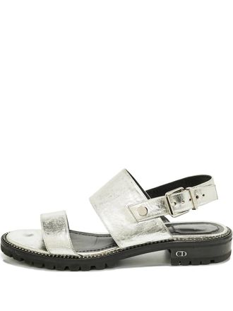Dior leather slingback sandals - Silber