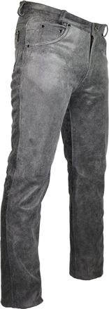 MDM Graue Herren Lederhose Lederjeans aus echtem Rindsleder (38)