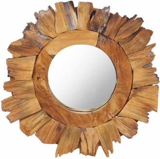 vidaXL Miroir mural 40 cm Teck Rond Vidaxl