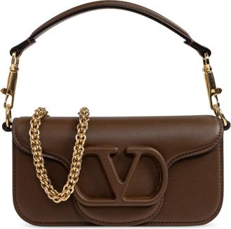 Valentino Garavani Logo Leder Schultertasche - - Bags - Damen - Braun - ONE SIZE