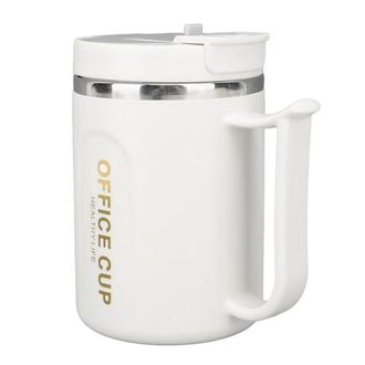 Generic ERYUE Tasse &agrave; caf&eacute; Isol&eacute;e en Acier Inoxydable, Cuill&egrave;re Anti-fuite, capacit&eacute; de 500ml, Double Couche pour les Voyages et le Travail au Bureau, en Acie