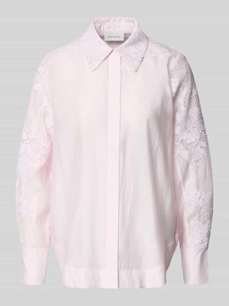 Copenhagen Muse Relaxed Fit Bluse mit Spitze und verdeckter Knopfleiste