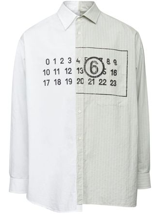 Maison Margiela chemise asym&eacute;trique &agrave; num&eacute;ro signature - Blanc