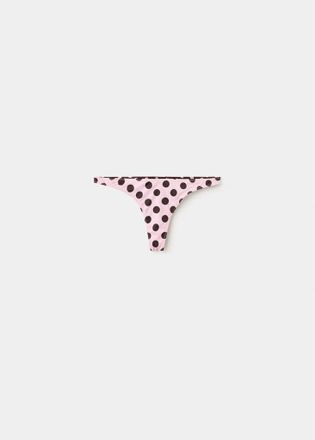 Mango Bas de bikini tanga &agrave; pois rose clair - Femme - XS - MANGO