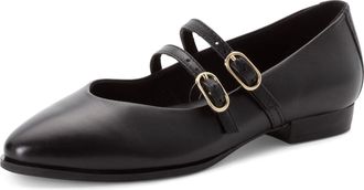 Marco Tozzi Marco Tozzi Damen Ballerinas weiches Feel Me Fu&szlig;bett Leder weiches Innenfutter Spitz, schwarz (Black), 38 EU