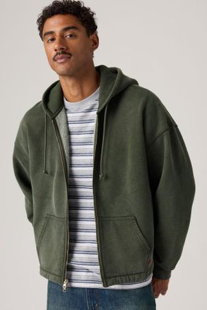 Levi's Sweat &Agrave; Capuche Ourlet Droit - Homme - Vert / Weathered Finish Rosin - XL