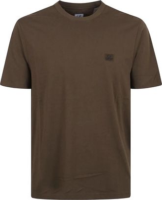 C.P. Company C.p. Company, Homme, Tops, Vert, Taille: M T-Shirt Jersey avec Patch Logo