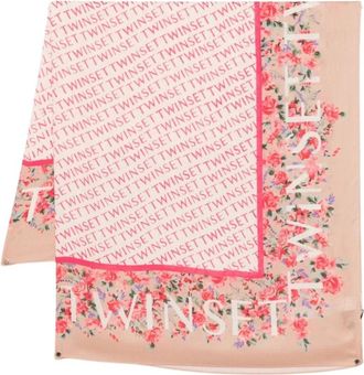 Twinset Femme, Accessoires, Rose, Taille: ONE Size Silky Scarf
