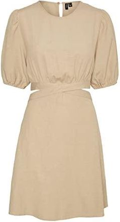 Vero Moda VMSEBA 2/4 Short Dress WVN Robe, Crème Irlandaise, XS Femme