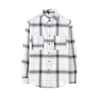 Generic Chemise &agrave; carreaux en flanelle &agrave; manches longues pour homme, chemise boutonn&eacute;e tartan pour homme, chemise surdimensionn&eacute;e polyvalente, confortable, ha
