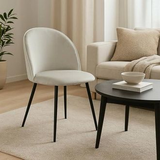 Dmora Stuhl Stinson Weiß: Gepolstert, bis 120 kg