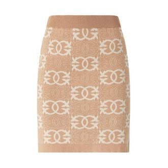 Pinko Logo-Muster Strickrock - - Skirts - Damen - Beige - M