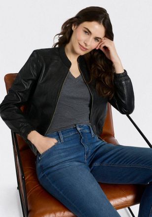 Mauritius Lederjacke MWAshli Blouson mit elastischen B&uuml;ndchen