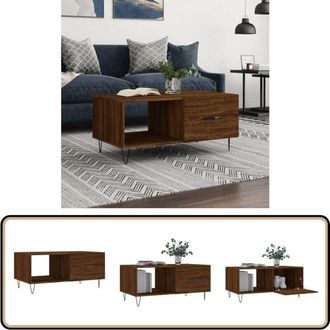vidaXL Couchtisch Braun Eichen-Optik 90x50x40 cm Holzwerkstoff - Couchtisch - Wohnzimmerstil - Holzmöbel - Eiche Optik - Stauraum