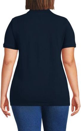 Lands End Piqu&eacute;-Poloshirt, Damen, Gr&ouml;&szlig;e:1X plus, Blau, by Lands End