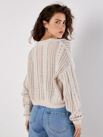 Apricot Cardigan Geh&auml;kelte Strickjacke. mit Kn&ouml;pfen