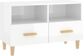 vidaXL Vidaxl - TV-Schrank Hochglanz-Wei&szlig; 80x36x50 cm Holzwerkstoff