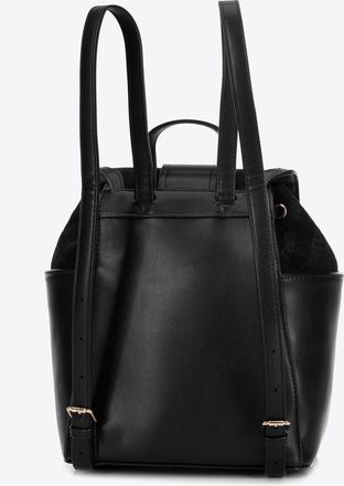 Wittchen Damenrucksack aus Kunstleder mit Stoffeinsatz, schwarz