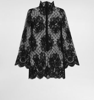 Dolce & Gabbana Lace Dress With High Neck - Frau Kleider Schwarz 42