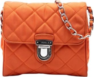 Prada Sac bandouli&egrave;re matelass&eacute; Pre-owned - Femme - Pre-owned - Orange - Taille: ONE Size