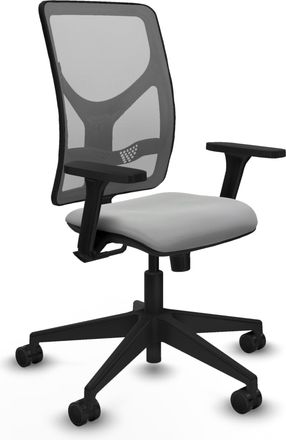 Piqueras y Crespo Grauer B&uuml;rostuhl mit 3D-Armlehnen, h&ouml;henverstellbare Lendenwirbelst&uuml;tze. Ausgestattet mit 3 Positionen und Schneideschaum. Mit Rollen von 65 mm Nylon.