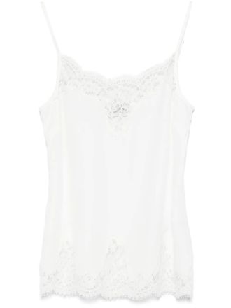 Ermanno Scervino débardeur à bords en dentelle - Blanc