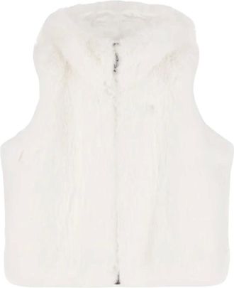 Emporio Armani Gilet en fausse fourrure Ski W Elitary Fashion - Femme - Vestes - Blanc - Taille: 36 FR