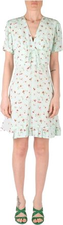 Mar De Margaritas Femme, Robes, Vert, Taille: 38 FR Robe Courte Trap&egrave;ze &agrave; Col en V