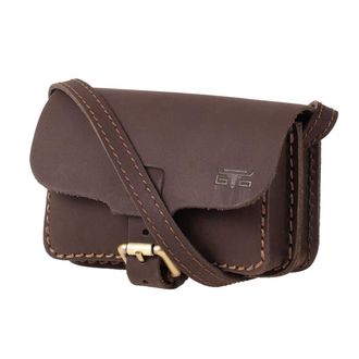 Mika 28073222 - Schultertasche aus Echt Leder/Sattelleder, Damen Handtasche mit unterteiltem Hauptfach, Ledertasche f&uuml;r Frauen, Umh&auml;ngetasche in braun, Led
