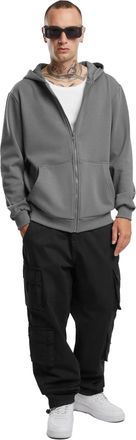 Urban Classics Cozy Kapuzenpullover Durchgehender Rei&szlig;verschluss f&uuml;r Herren (Wolkengrau)