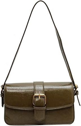 Generic Sac &agrave; bandouli&egrave;re r&eacute;tro en cuir pour femme, sac &agrave; bandouli&egrave;re &agrave; rabat tendance, sac &agrave; main et sac &agrave; main pour femme, Vert, Small