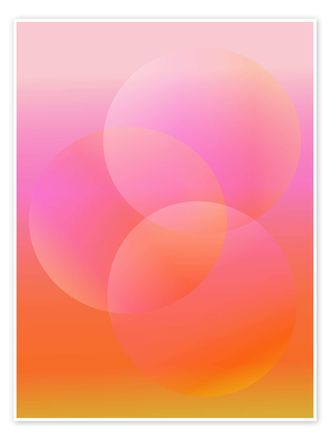Posterlounge Groovy Gradient Shapes in Pink and Orange Poster von apricot and birch 30 x 40 cm Orange Wandbilder Wanddeko