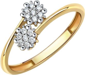 Fascination by Ellen K Ring Gold 375 mit 14 wei&szlig;en Zirkonia-Steinen