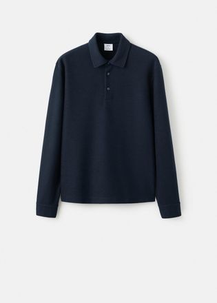 Mango Pull-over polo maille structure bleu marine - Homme - XXL - MANGO MAN