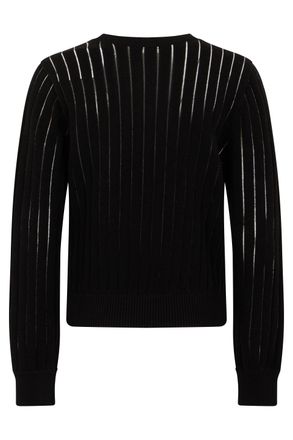 Frame Denim Womens Sweater Ribbed Black Cotton