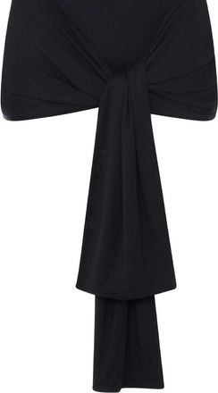 Toteme Cotton with Draped Waist T-Shirt - Black