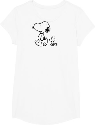 Peanuts Snoopy Woodstock Walk T-Shirt, Kind, Cartoon-T-Shirt, Blau, S