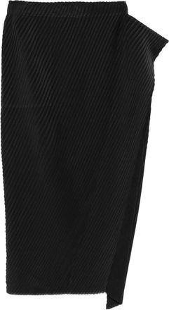Issey Miyake jupe asym&eacute;trique Paper Bag &agrave; design pliss&eacute; - Noir
